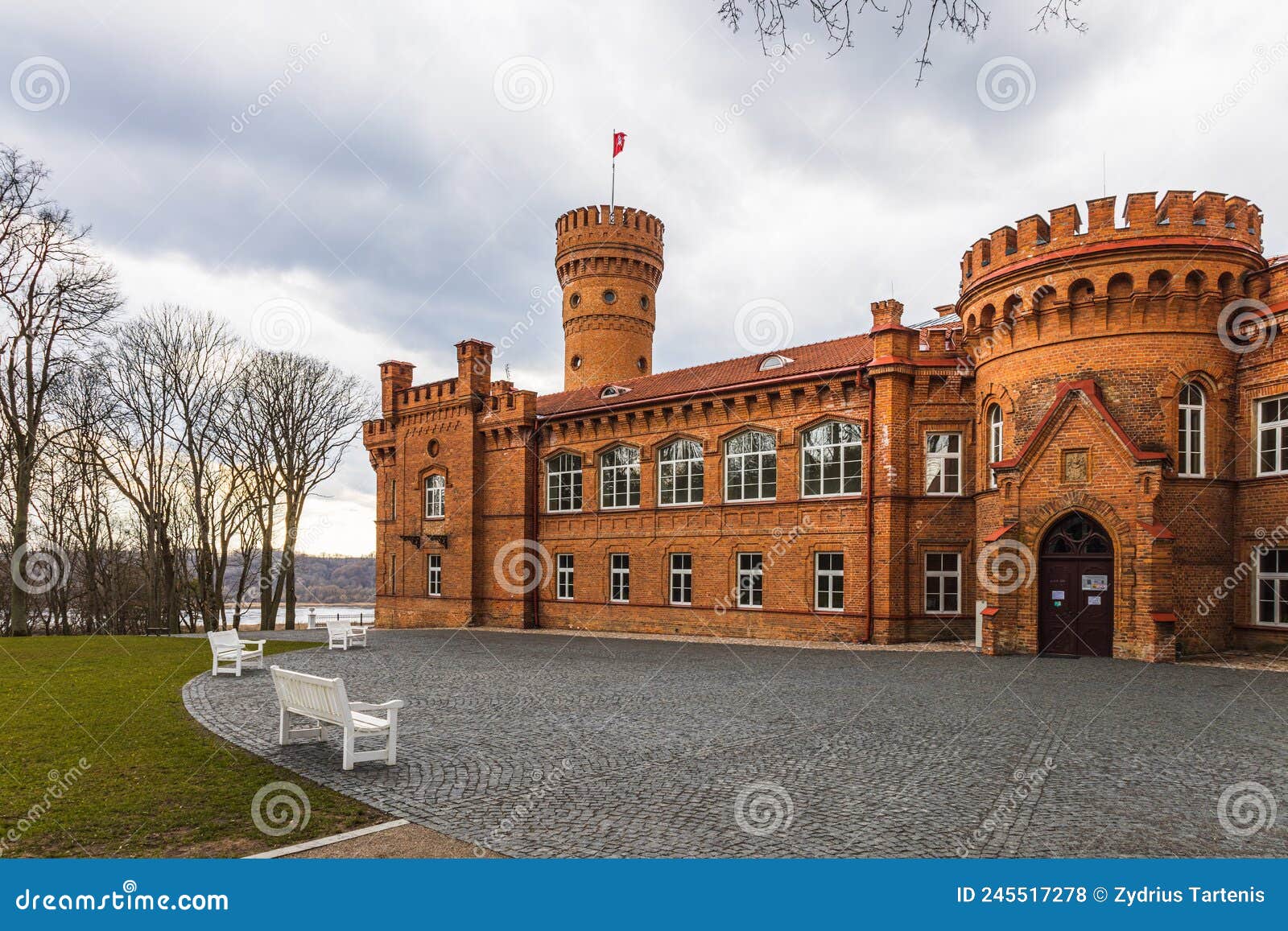 Old Red Bricks Castle Ensemble of Raudone, Lithuania Stock Photo ...