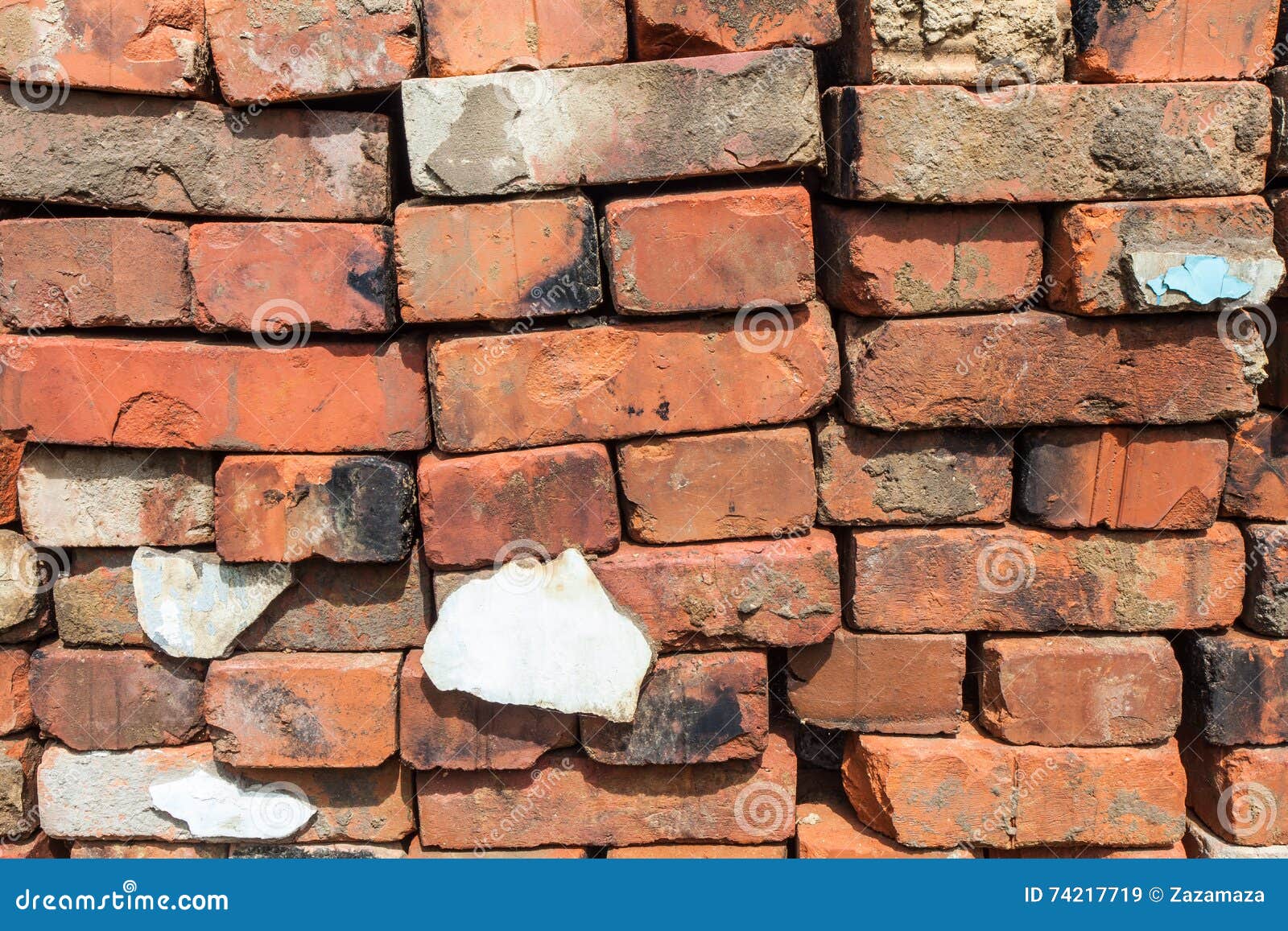 The Old Red Bricks from Clay Stock Image - Image of clay, background ...