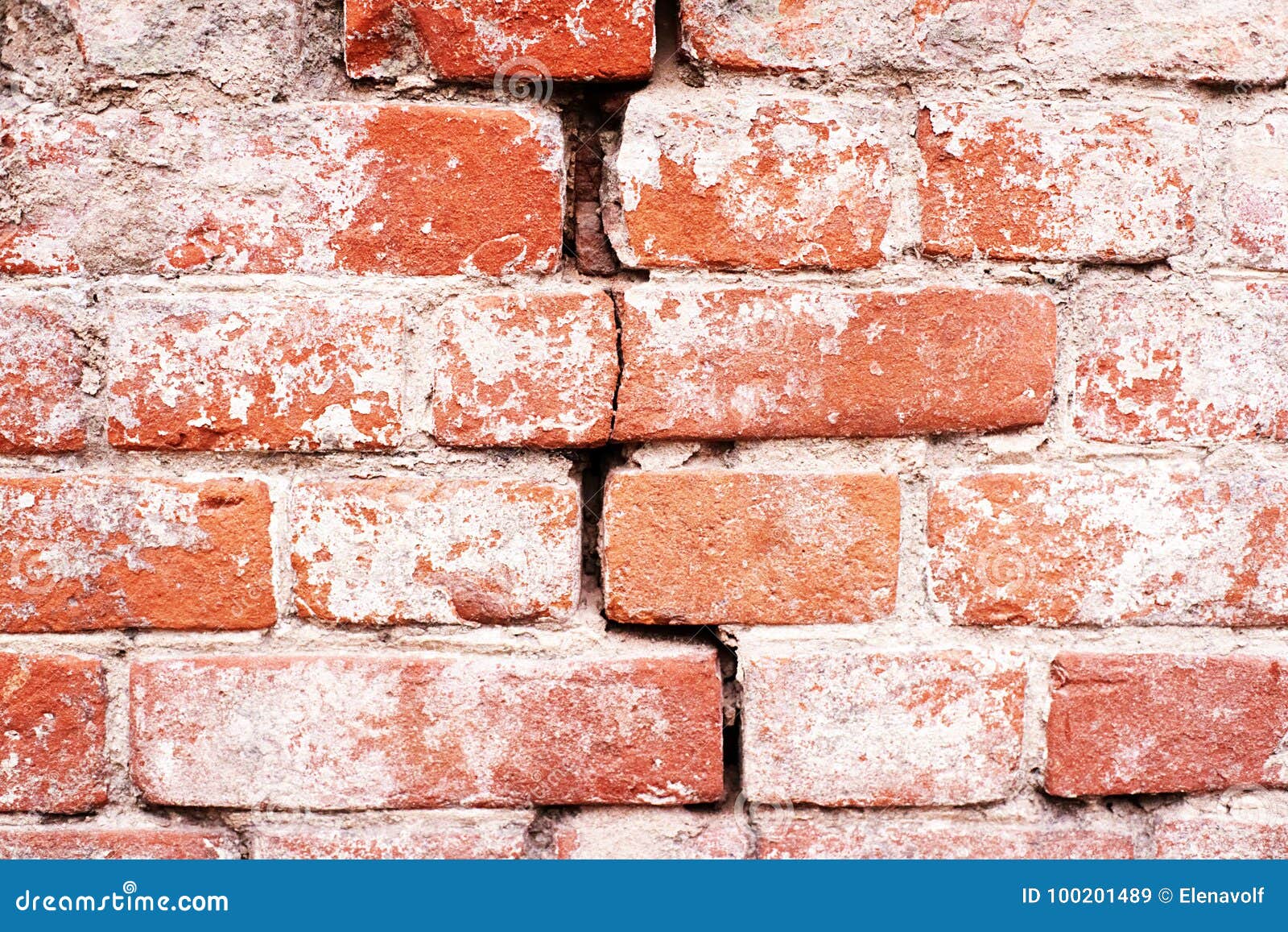 Old Red Bricks with Concrete and Crack Stock Image - Image of wallpaper ...