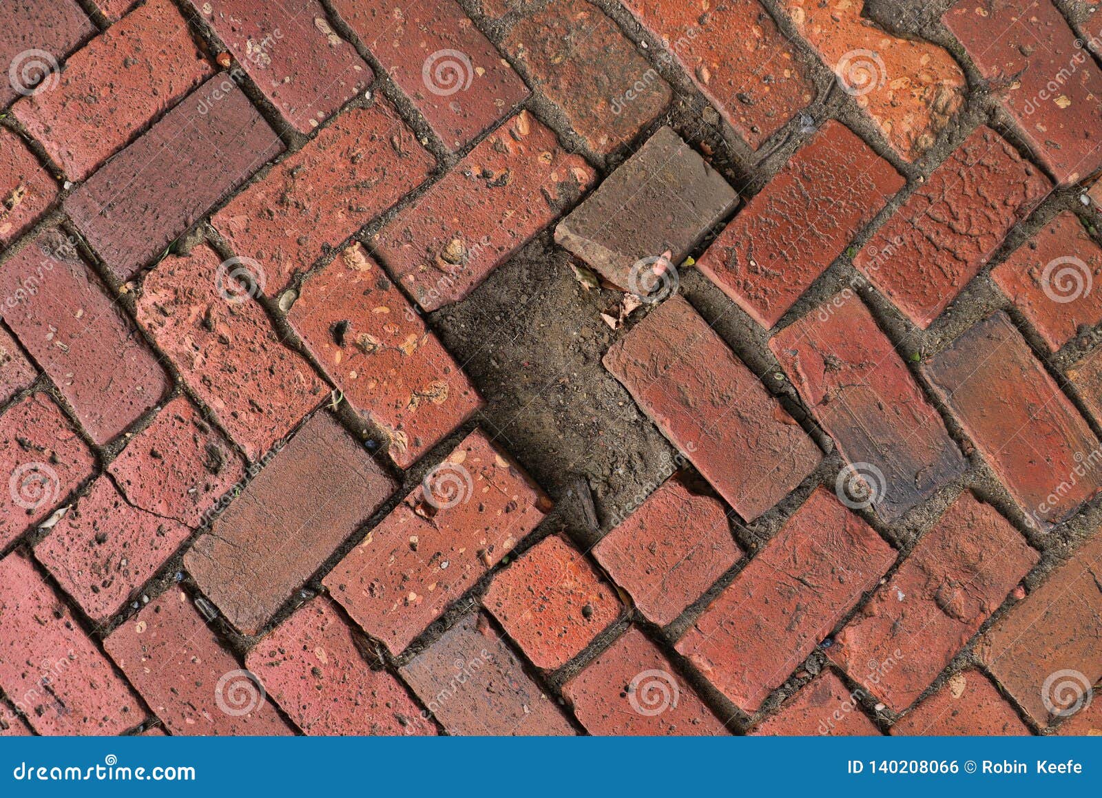 Old Red Brick Make an Angled Pathway and Fill the Screen Stock Photo ...