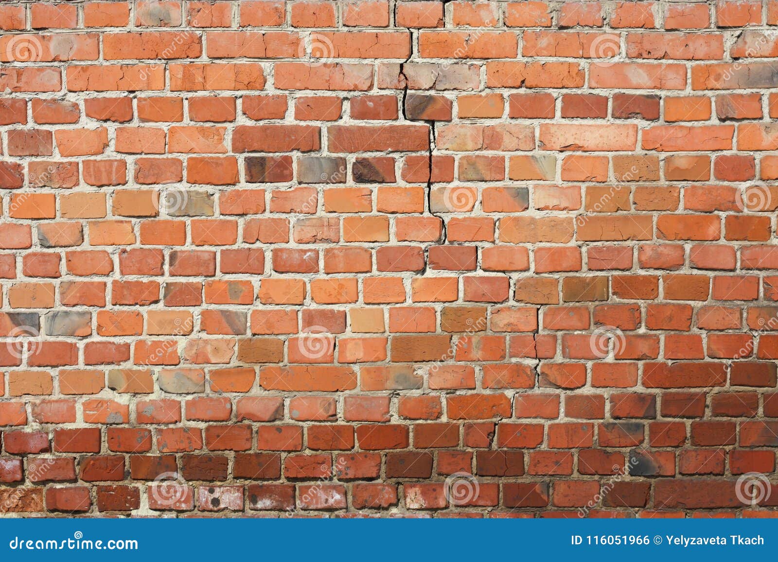 Old Red Brickwork with Different Defects Stock Photo - Image of defect ...