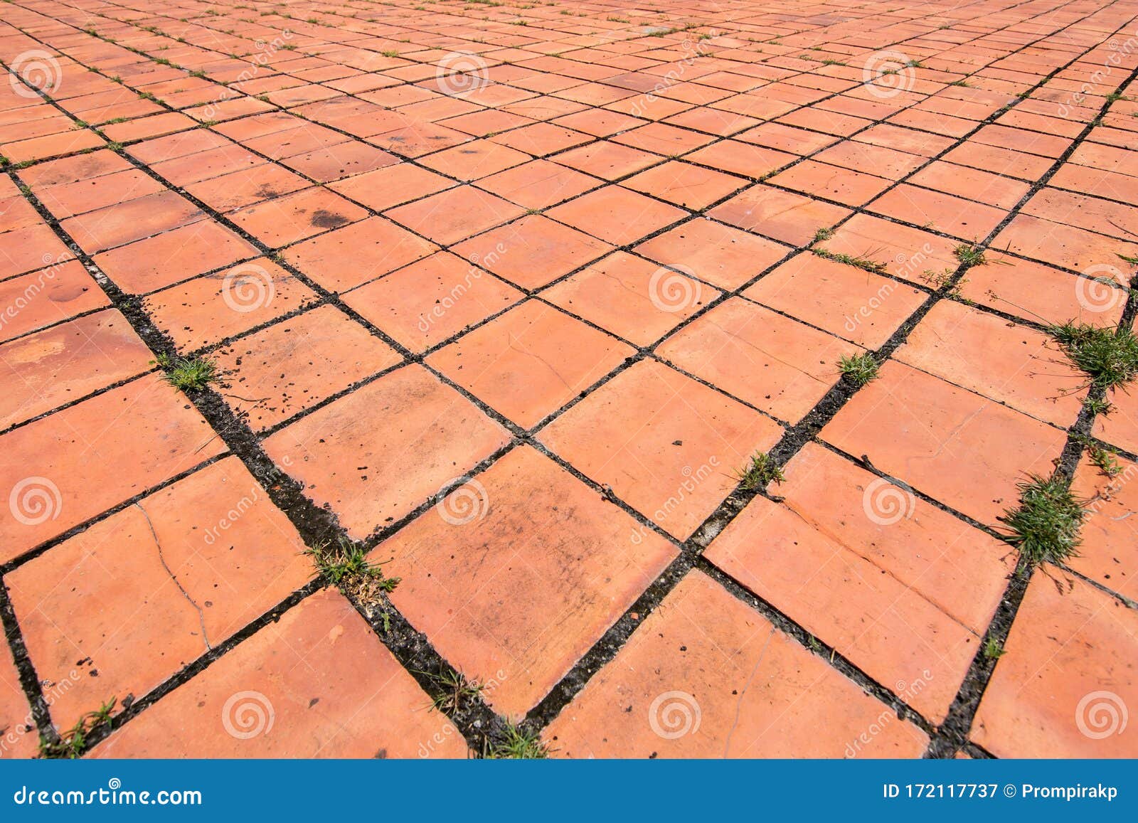 Old Red Brown Brick Floor Pattern Texture Stock Image - Image of path ...