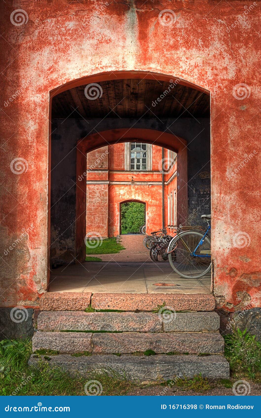 Old red building stock photo. Image of bike, architecture - 16716398