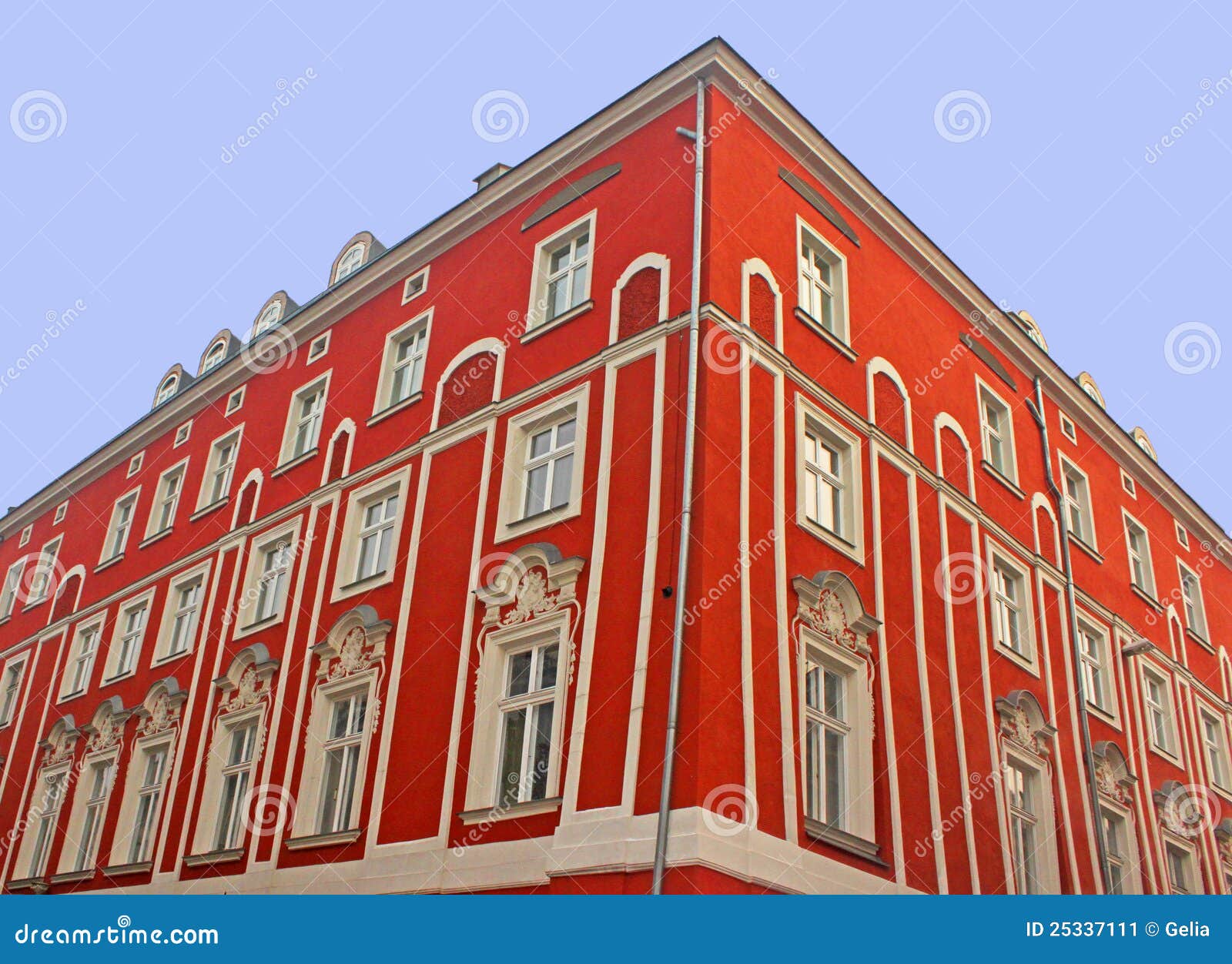 Old red building in Krakow stock image. Image of poland - 25337111