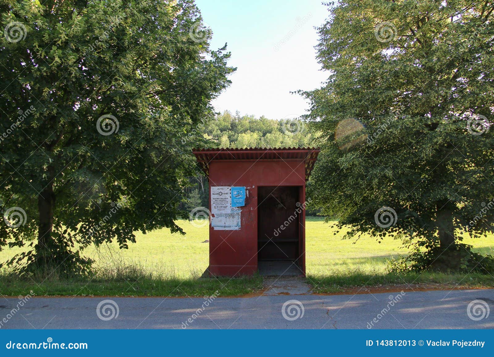 Old red bus stop editorial stock photo. Image of architecture - 143812013