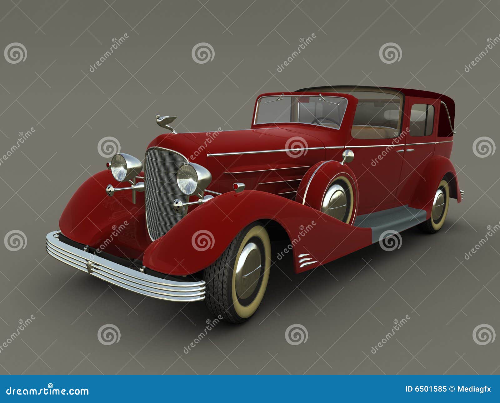 Old red car (3d graphics) stock illustration. Illustration of transport ...