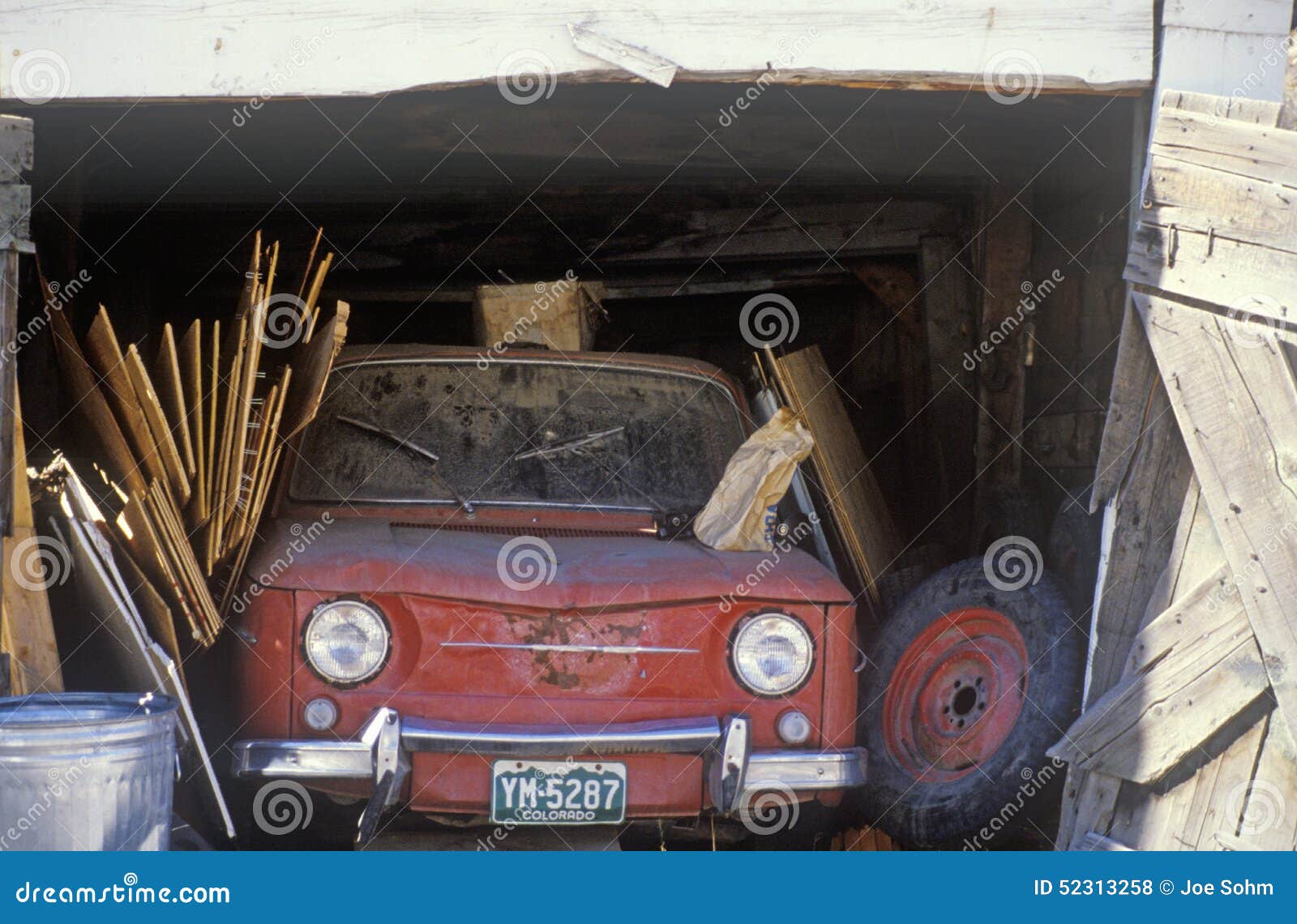 An Old Red Car in a Colorado Garage Editorial Stock Photo - Image of ...