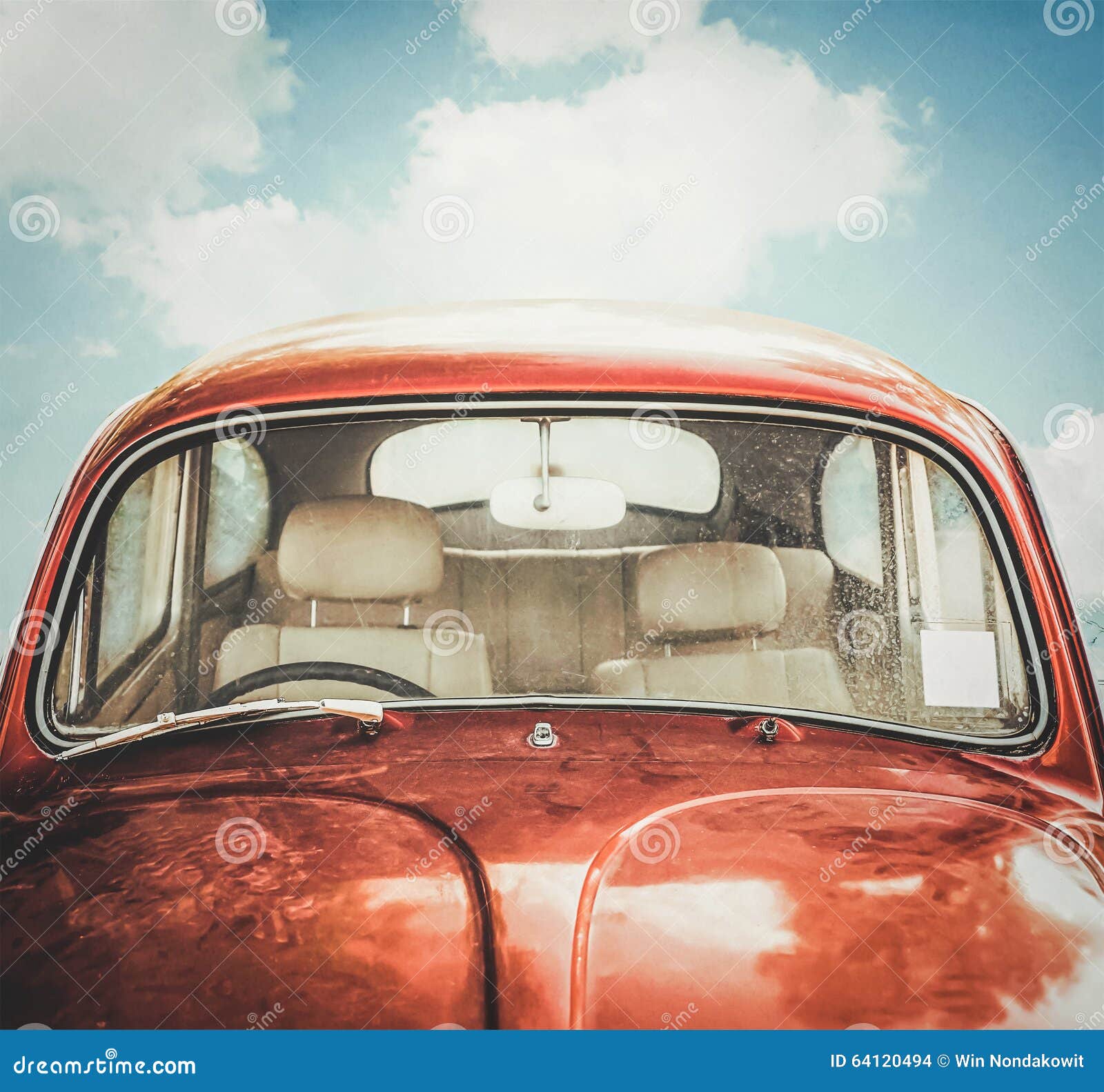 Old Red Car Sky Background Retro Filter Photos - Free & Royalty-Free ...