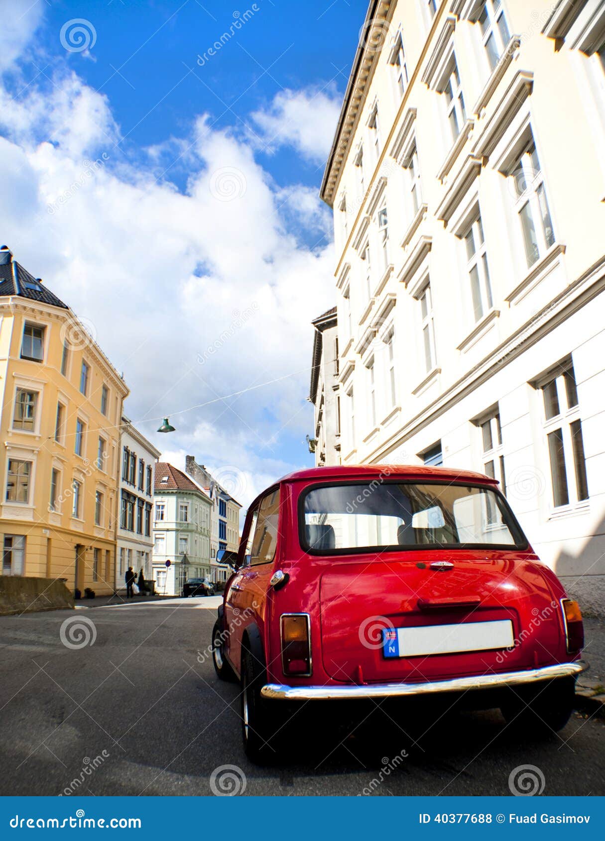 Old red car in a street stock photo. Image of city, gritty - 40377688
