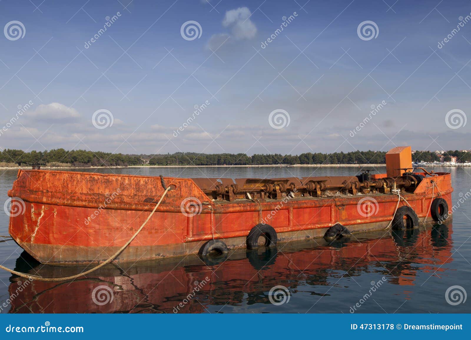 Old red cargo ship stock photo. Image of transport, coast - 47313178
