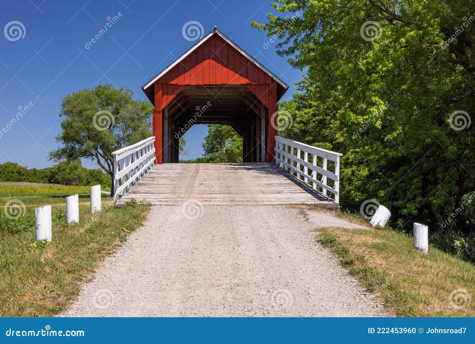 Old Red Covered Bridge in the Country Stock Photo - Image of iowa ...