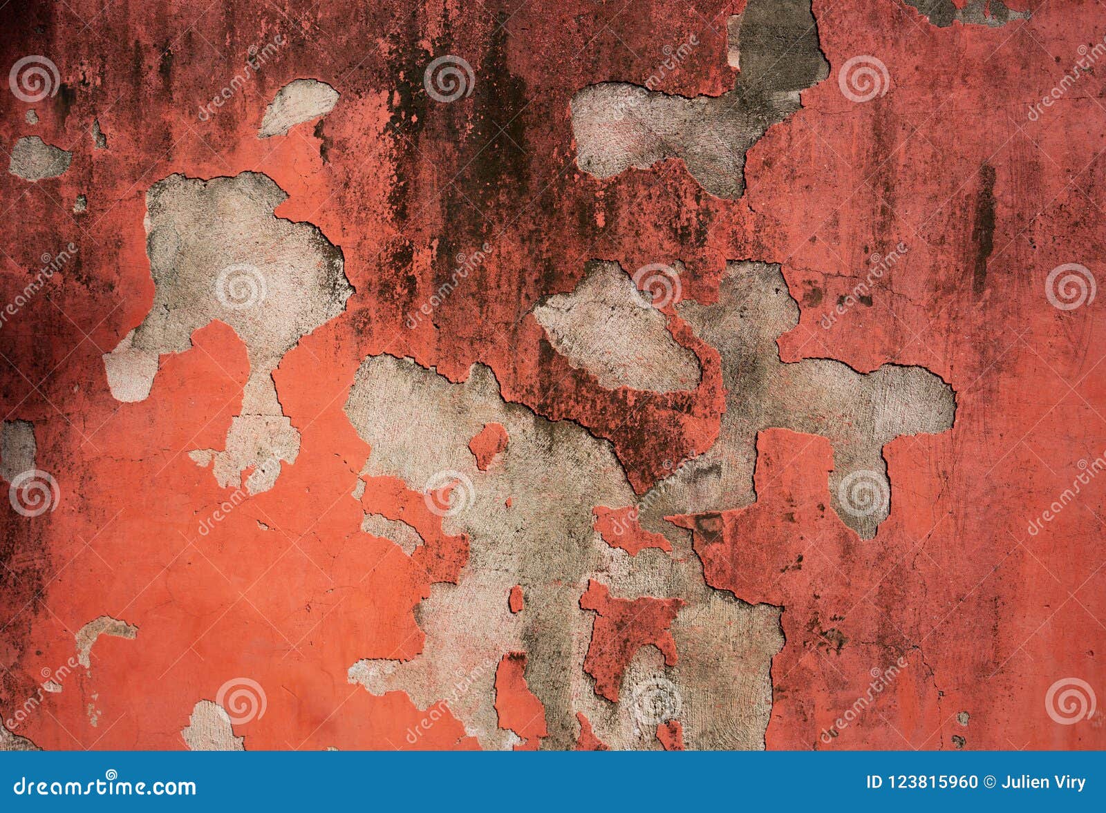 Old Red Crumbled Painted Cement Wall Background Stock Photo - Image of ...