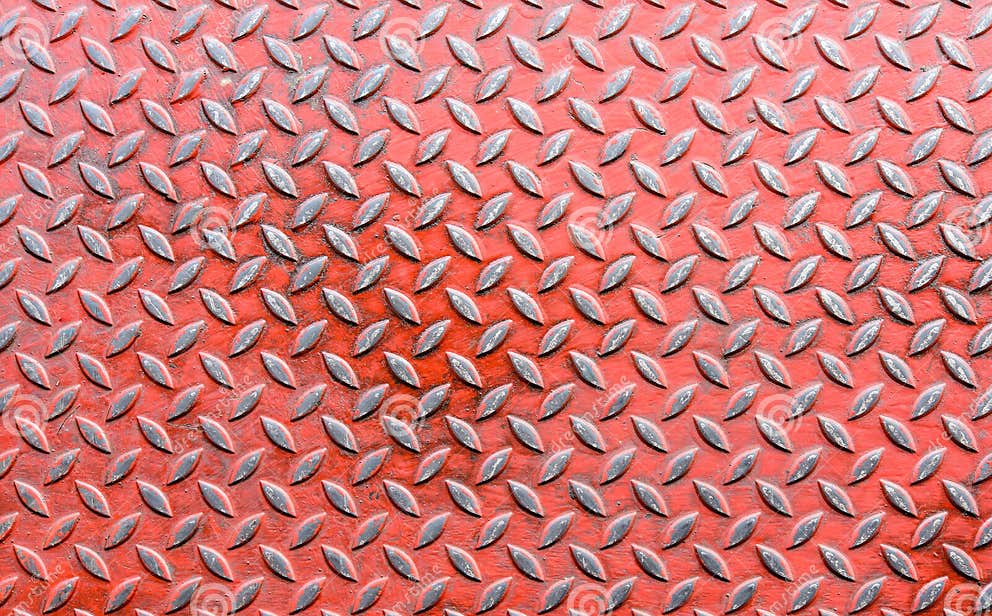 Old Red Diamond Metal Sheet Stock Image - Image of seamless, grunge ...