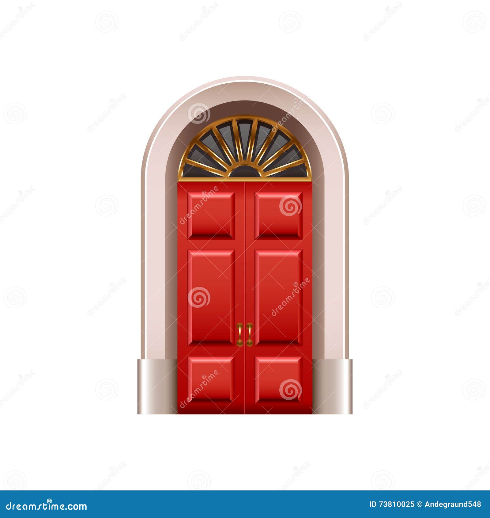 Old Red Door Isolated on White Vector Stock Vector - Illustration of ...