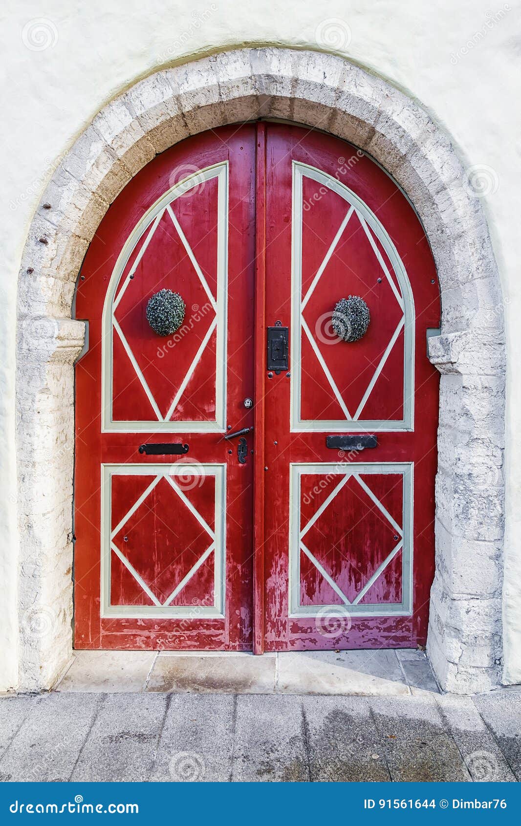 Old Red Door with Ornament. Stock Photo - Image of front, outdoor: 91561644