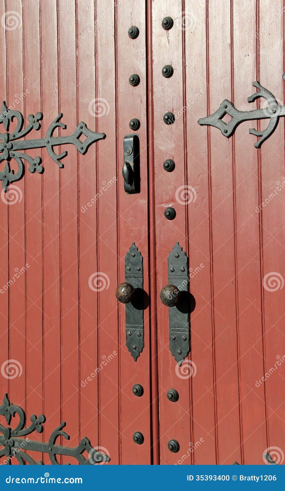 Old red doors stock photo. Image of door, hardware, iron - 35393400