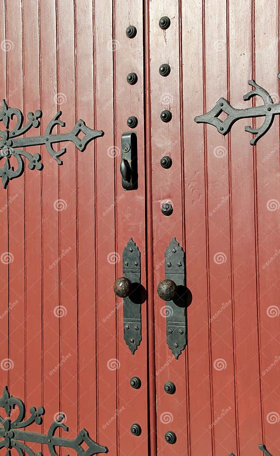 Old red doors stock photo. Image of door, hardware, iron - 35393400