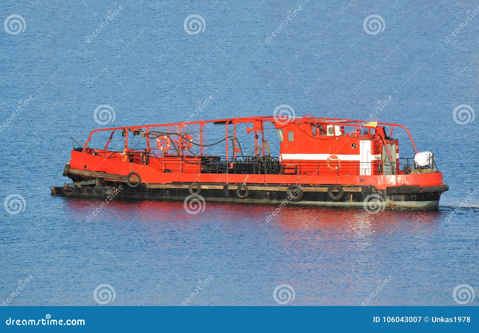 Old red fireboat stock image. Image of equipment, industrial - 106043007