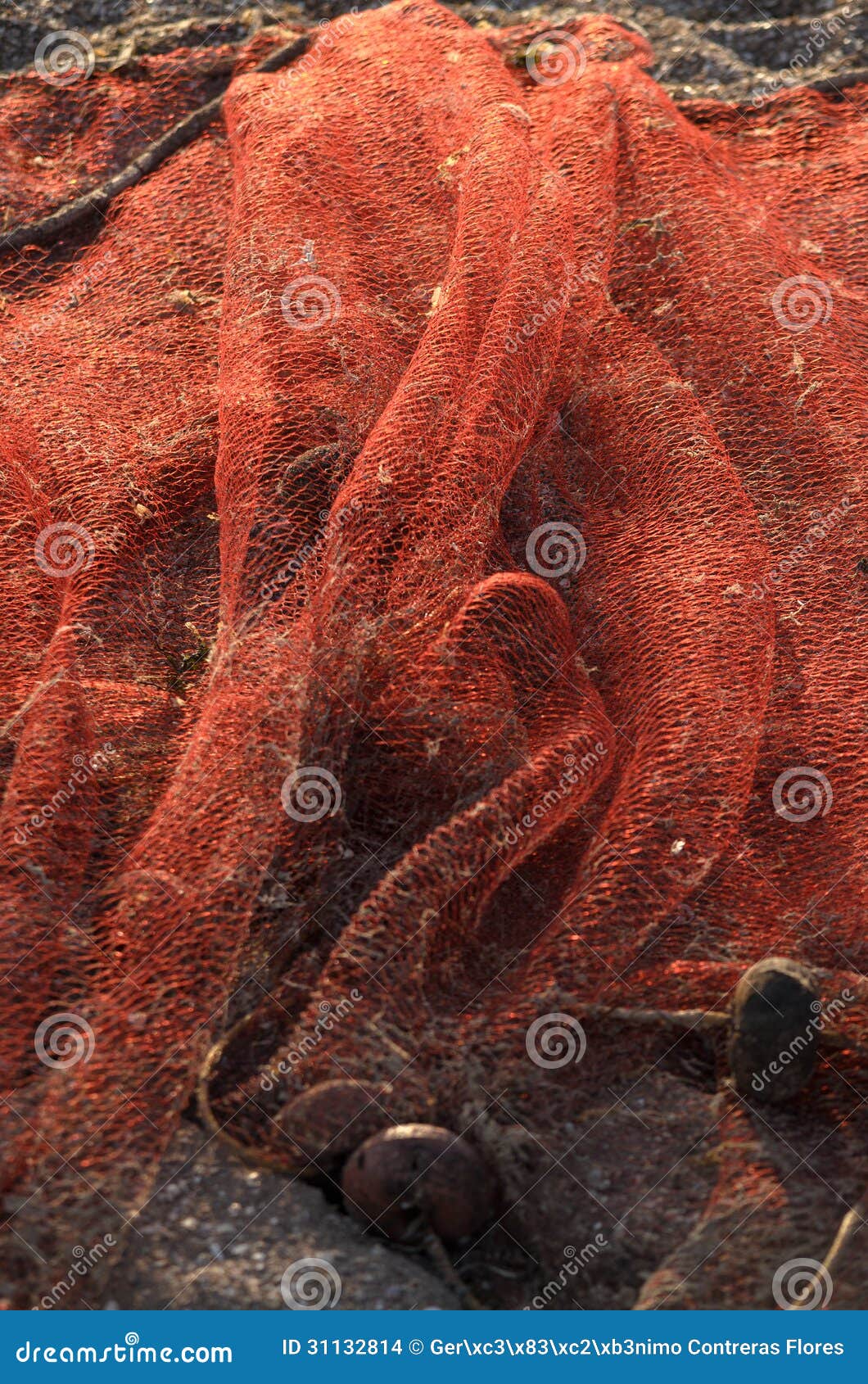 Old red fisher s net stock photo. Image of instrument - 31132814