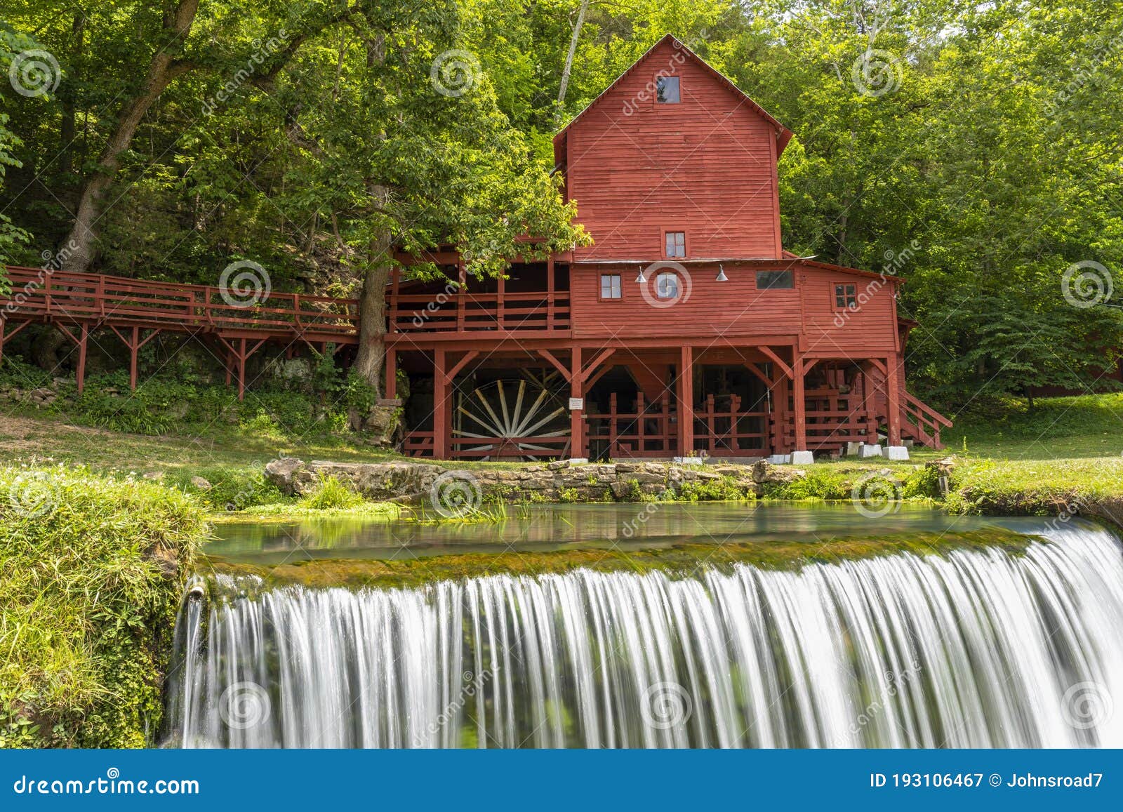 Old Red Grist Mill stock image. Image of america, summer - 193106467