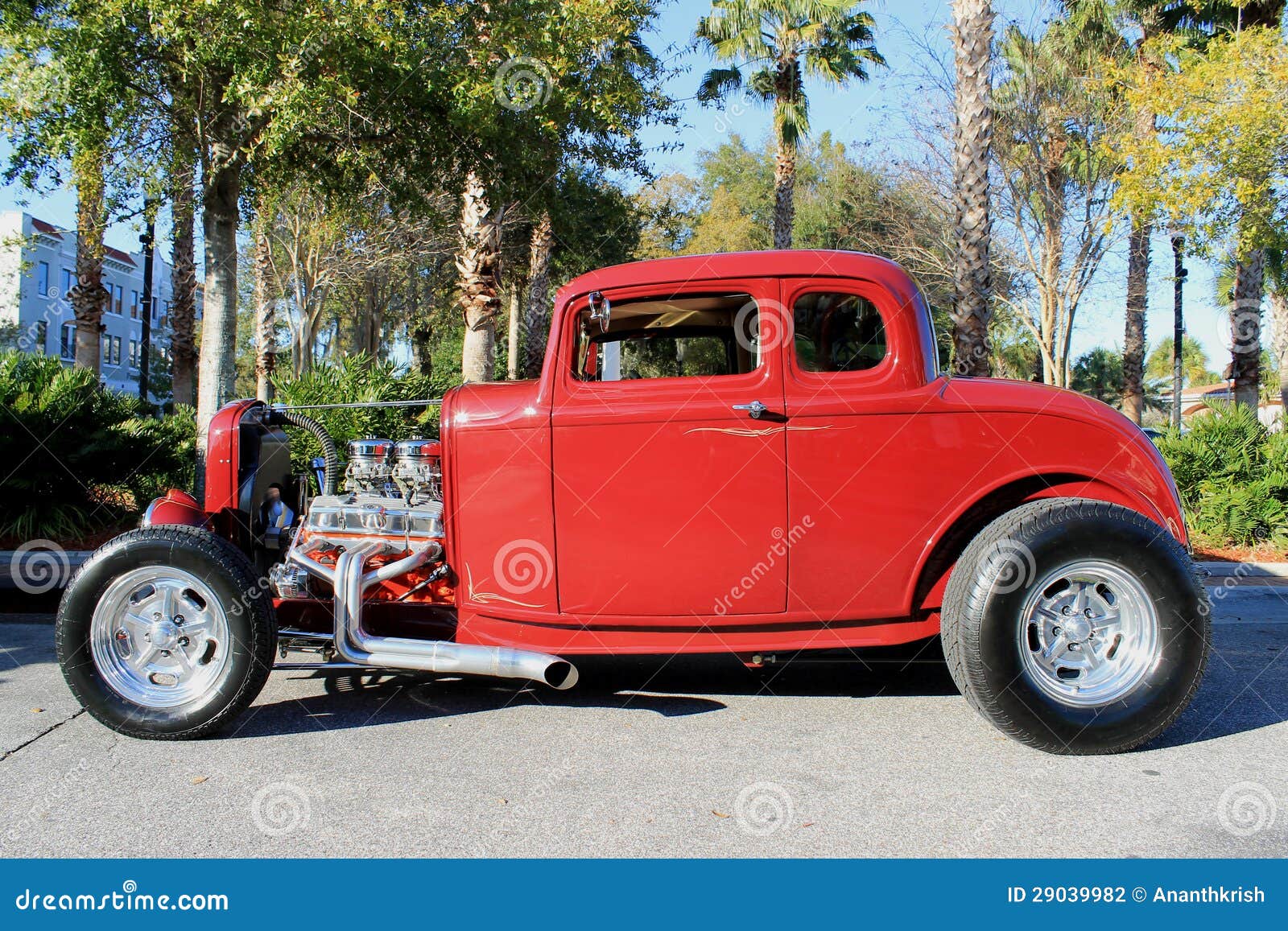 Old red hot-rod Car stock photo. Image of travel, modified - 29039982