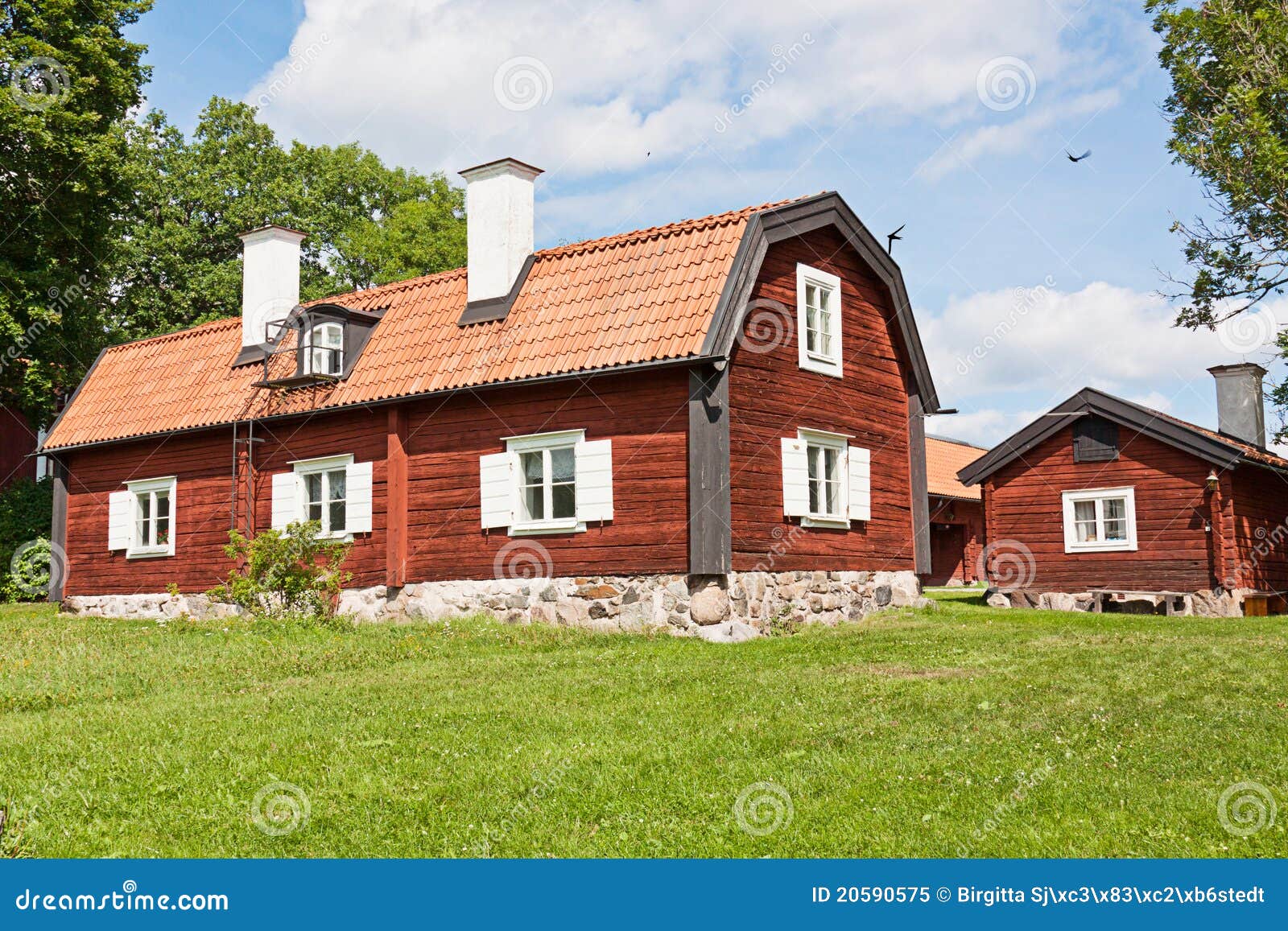 Old red house. stock image. Image of european, north - 20590575