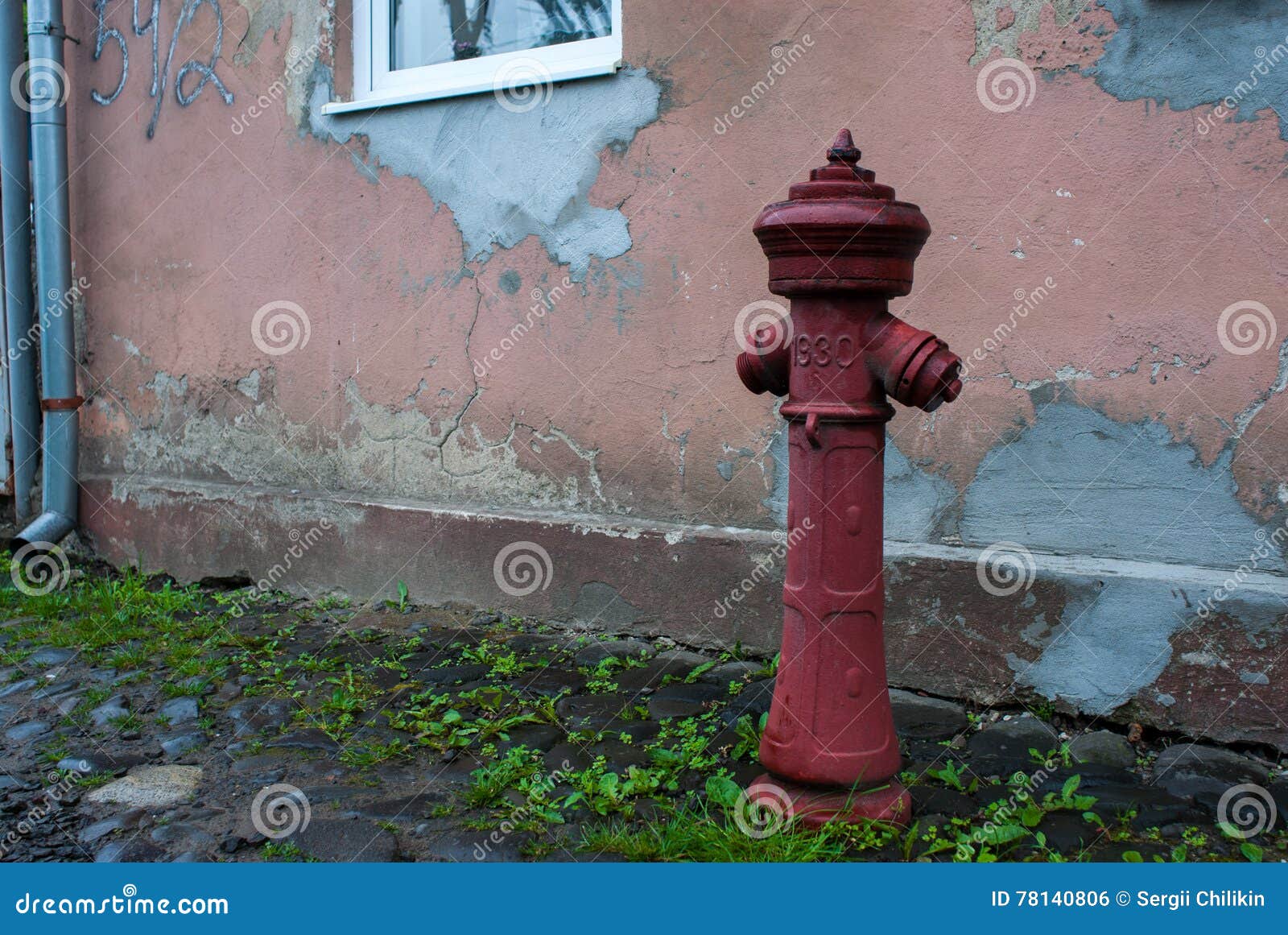 Old Red Hydrant. Vintage Fire Hydrant. Stock Photo - Image of sidewalk ...