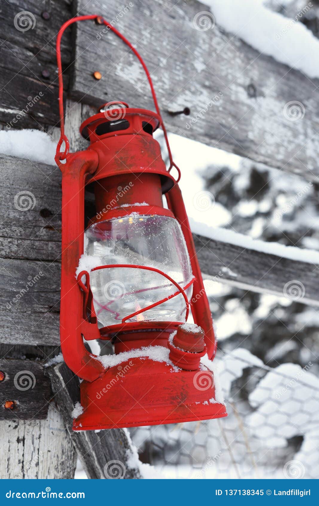 Old Red Lantern stock image. Image of gift, december - 137138345