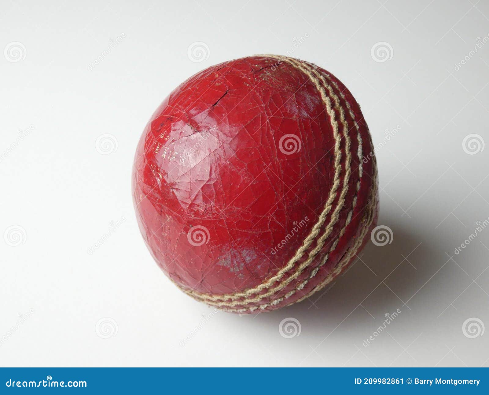 Old Red Leather Cricket Ball Stock Image - Image of background, cricket ...