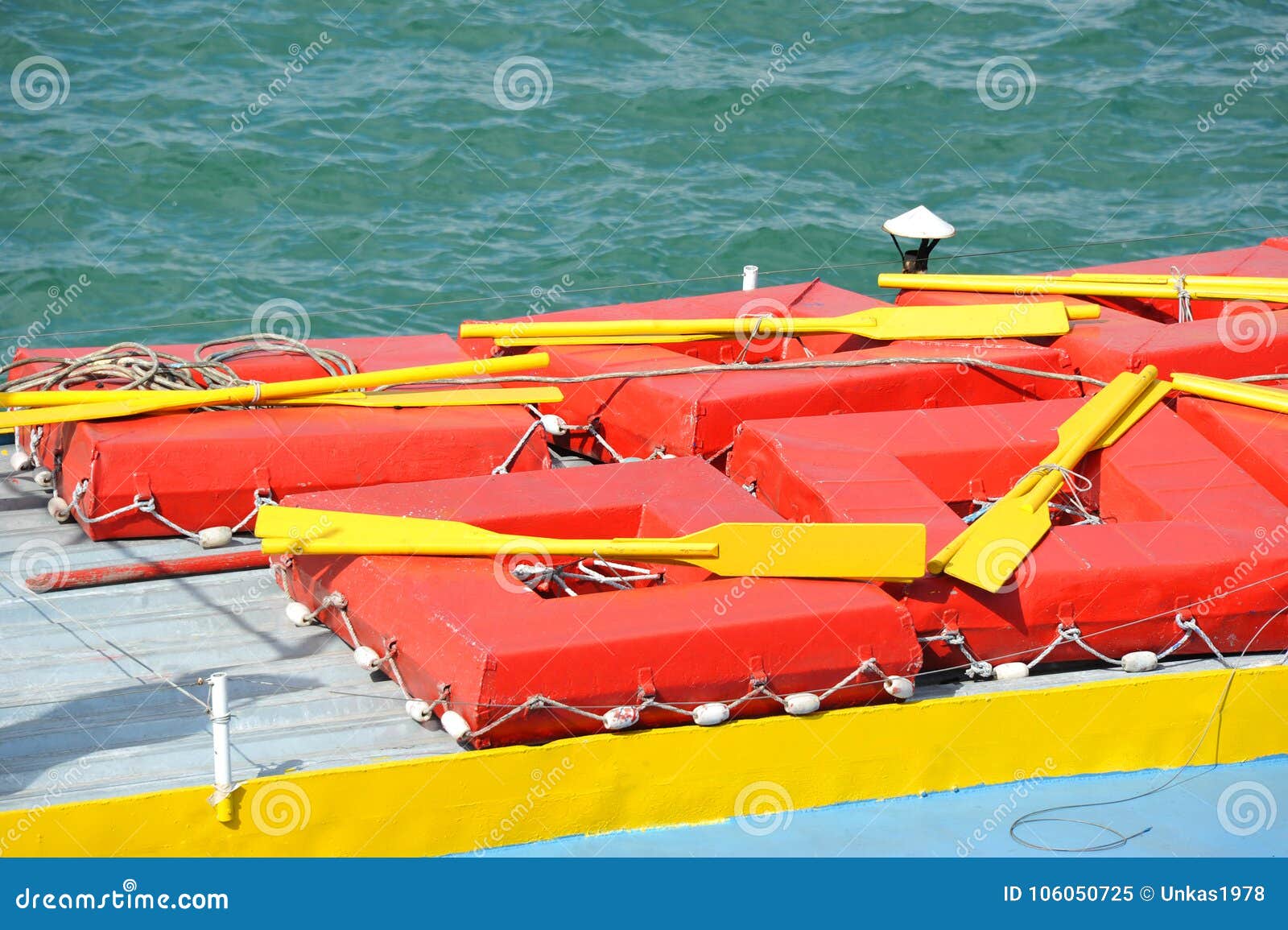 Liferaft on deck stock image. Image of floating, maritime - 106050725