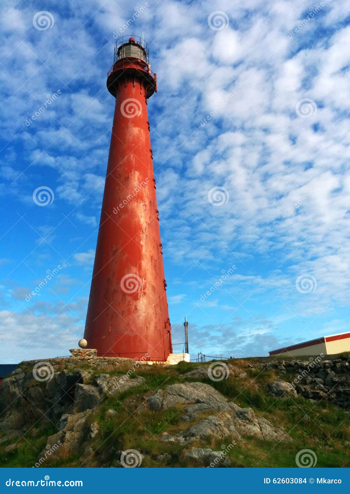 Old red lighthouse stock photo. Image of norwegian, building - 62603084