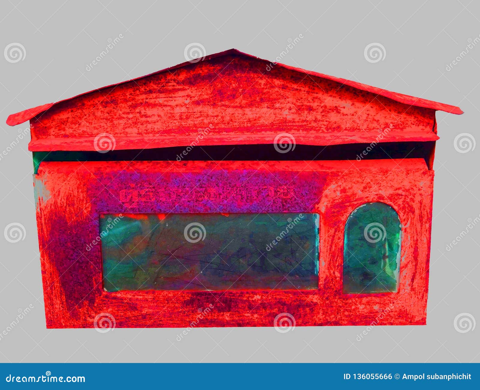 Old red mail box vintage stock photo. Image of color - 136055666