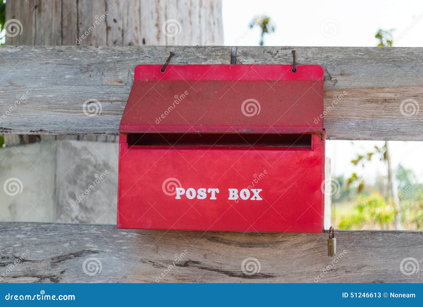 Old Red Metal Postbox in Countryside Stock Image - Image of retro ...