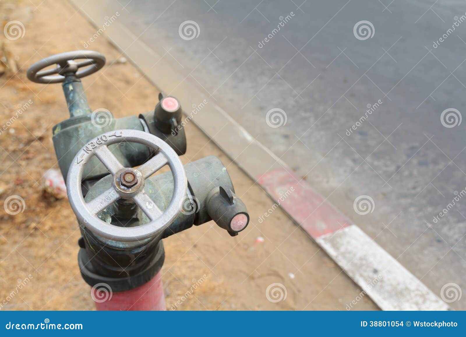 Old Red Metallic Fire Hydrant Plug Stock Photo - Image of detector ...