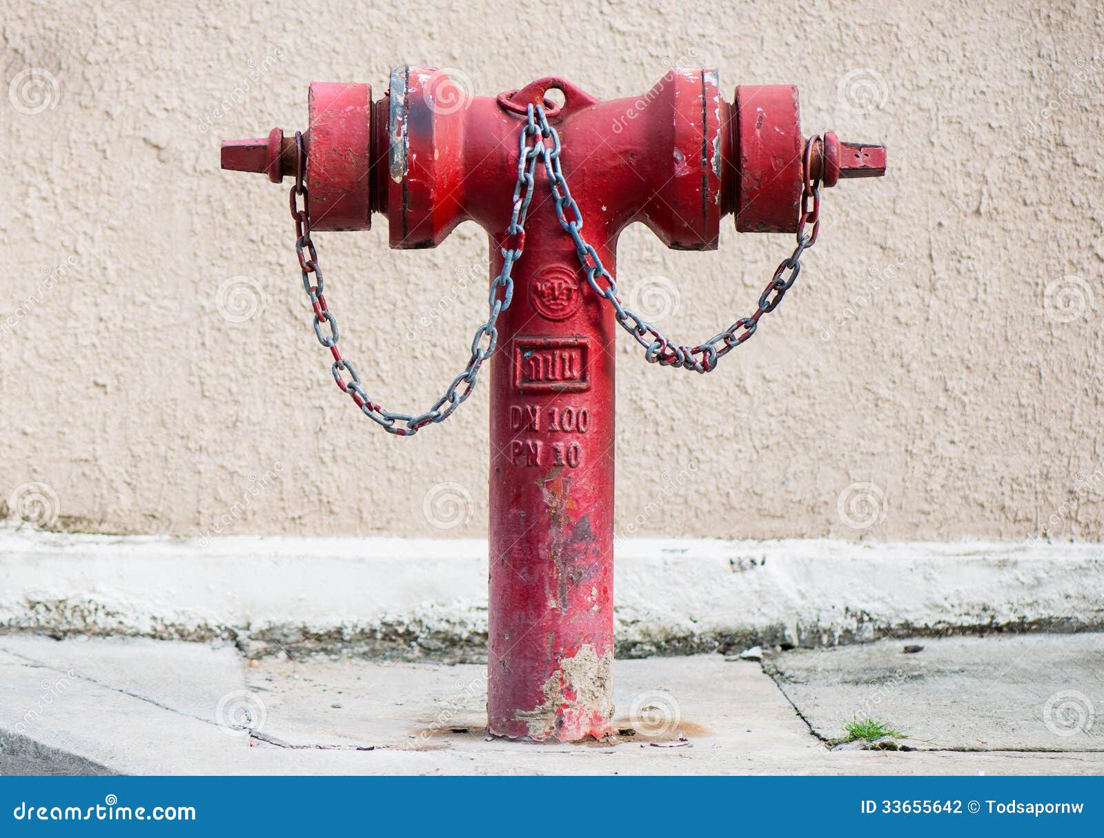 Red Metallic Fire Hydrant Or Fire Department Connection Isolated ...