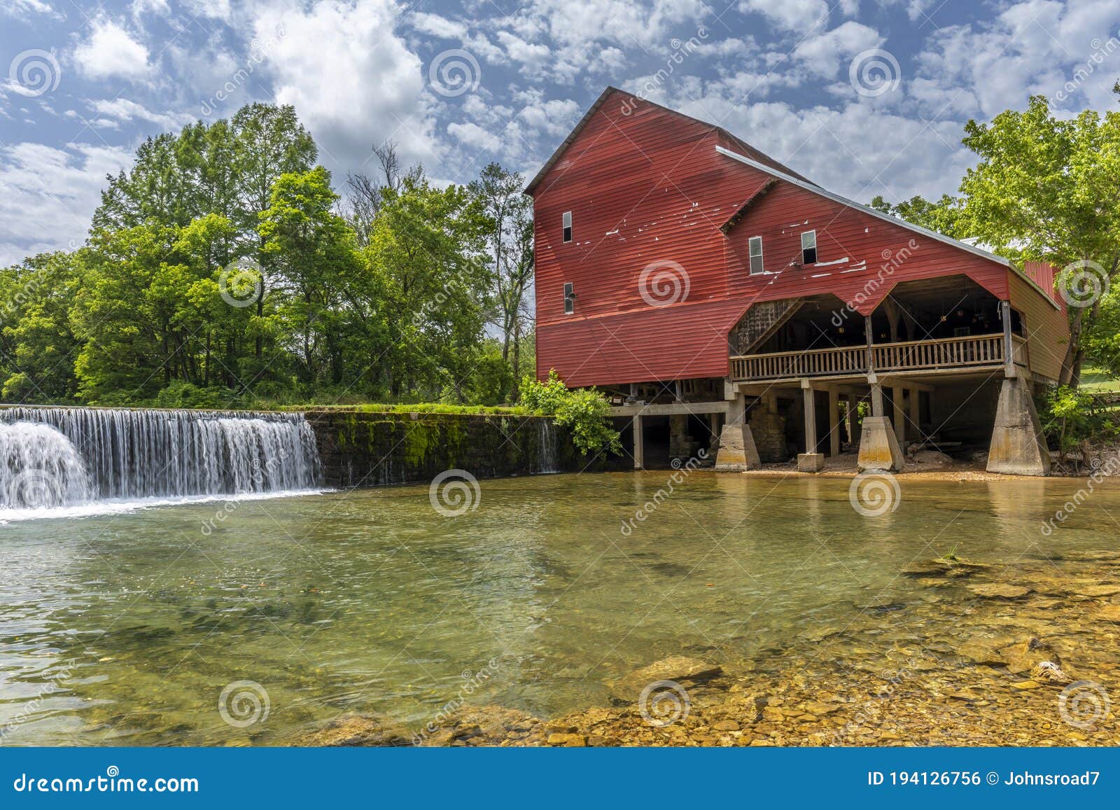 An Old Red Mill stock photo. Image of landscape, building - 194126756