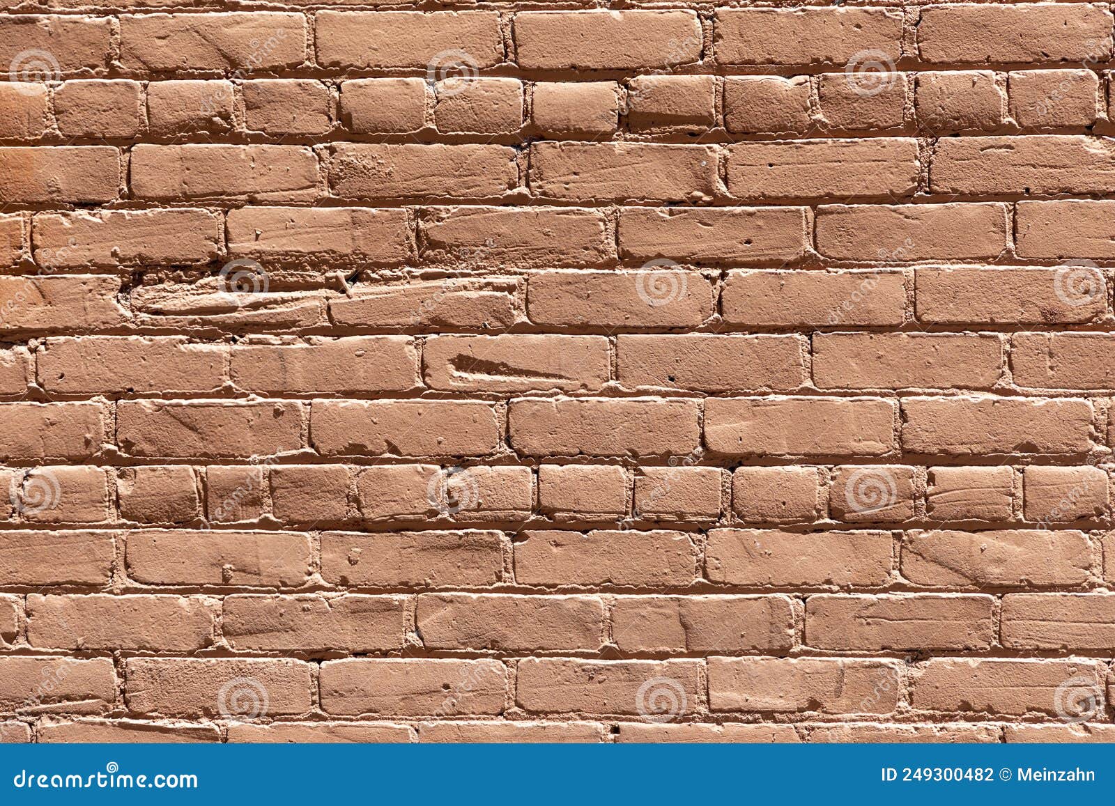 Old Red Ochre Painted Clean Brick Wall Stock Photo - Image of copyspace ...