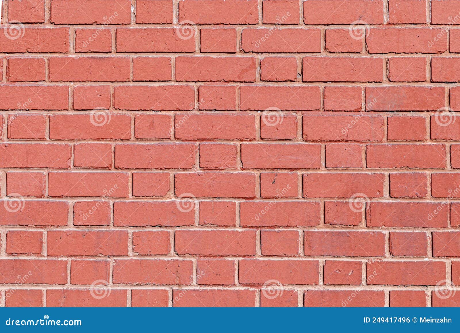 Old Red Ochre Painted Clean Brick Wall Stock Photo - Image of pattern ...