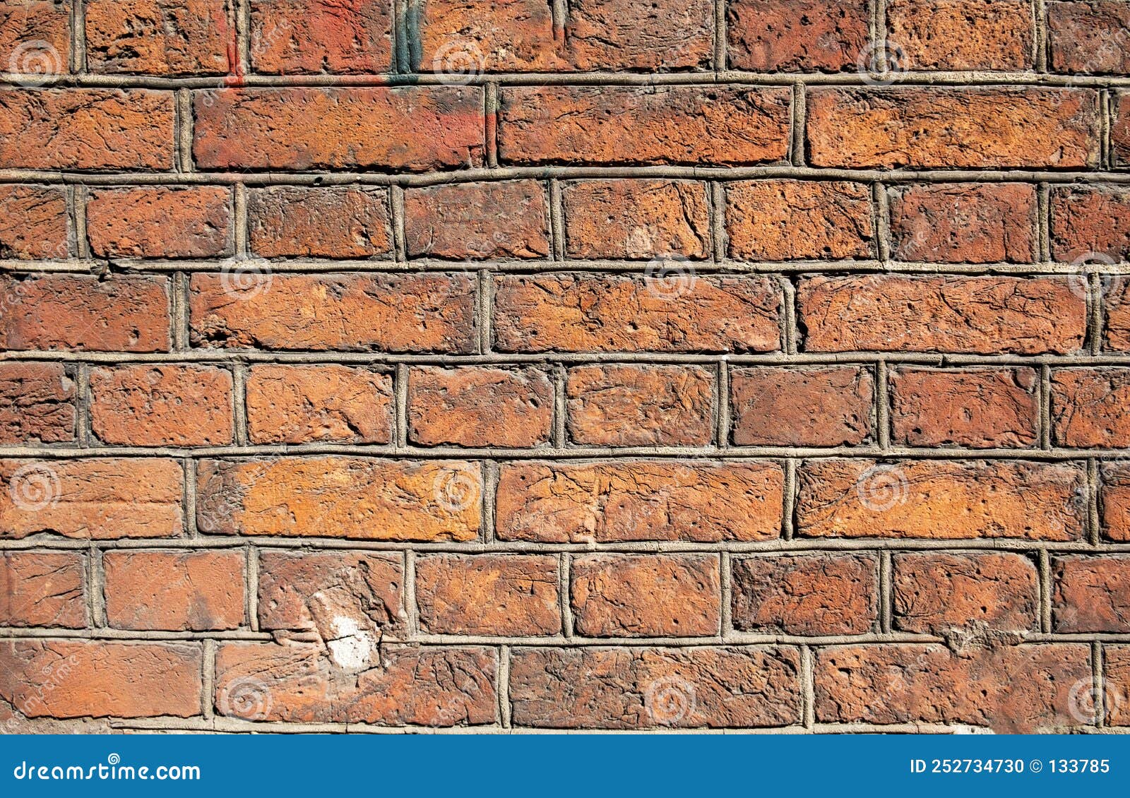 Old Red Orange Brick Wall. Rough Surface Texture Stock Photo - Image of ...