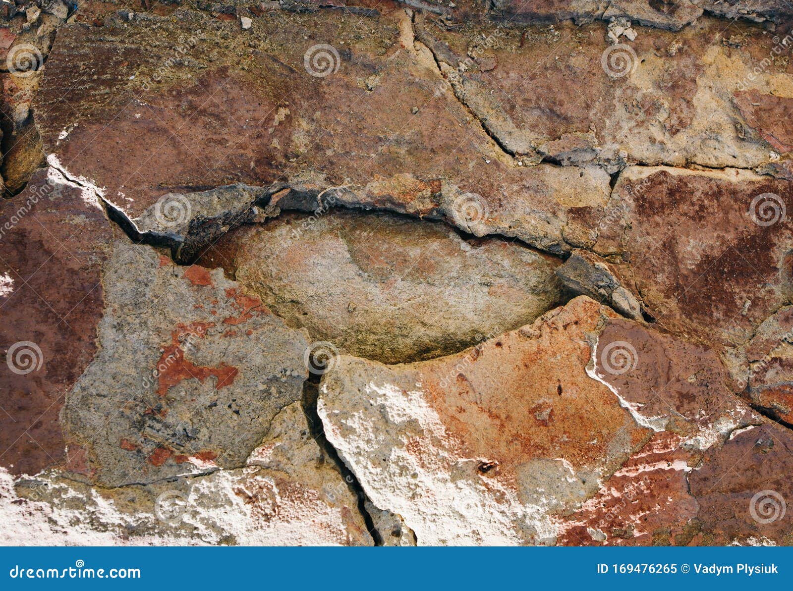 Old Red Painted Stones Background Texture Stock Image - Image of ...
