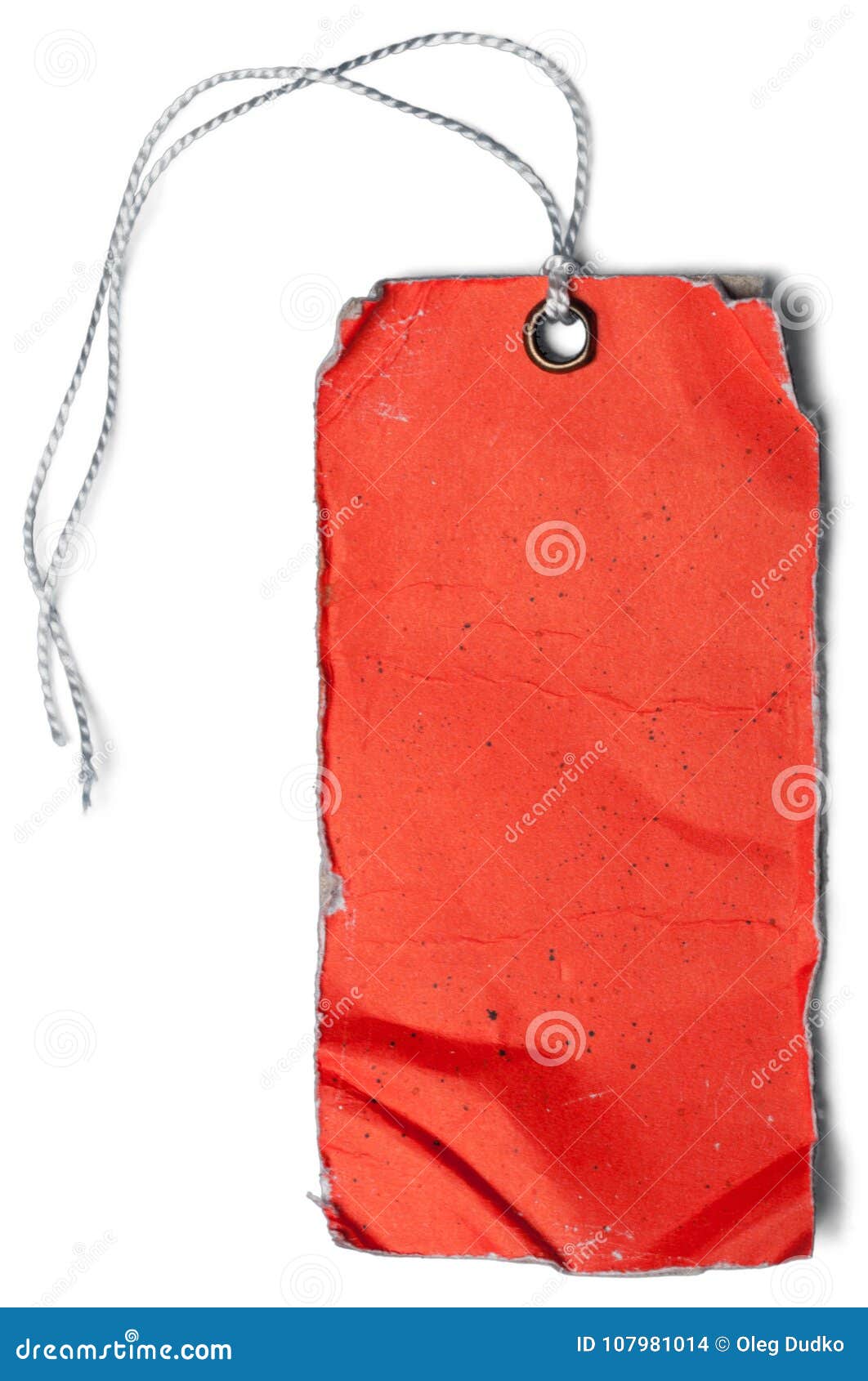 Old Red Paper Tag on White Background Stock Photo - Image of isolate ...