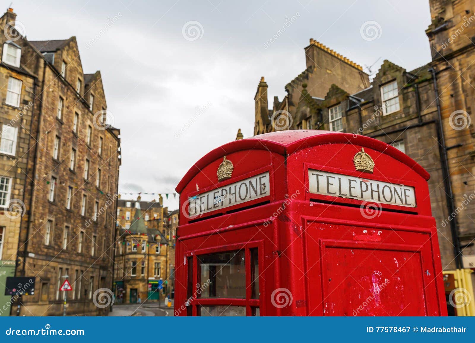Old Red Phone Box in Edinburgh Stock Image - Image of destination ...