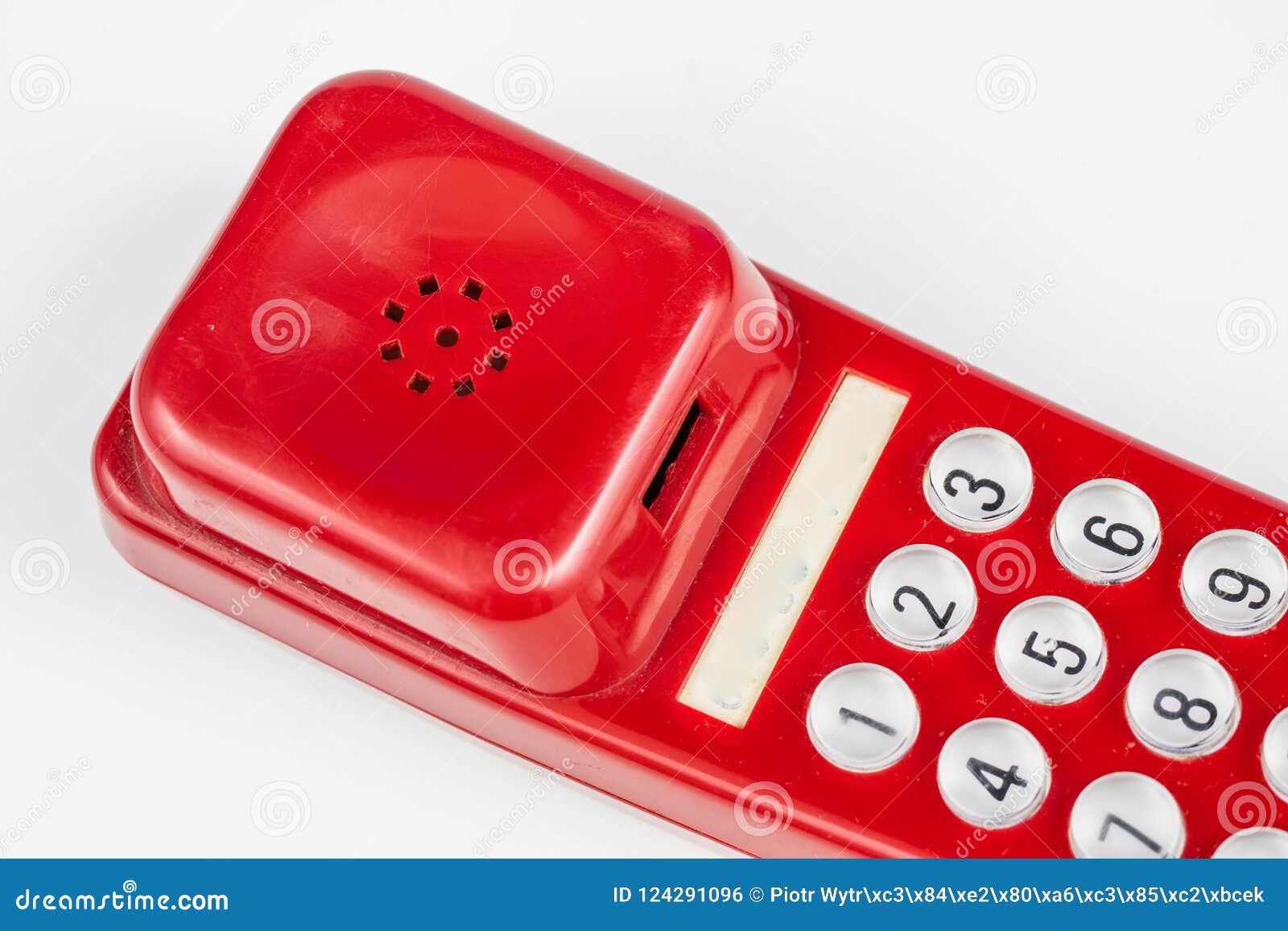 Old Red Phone with a Handset. a Telephone Set from the Nineties Stock ...