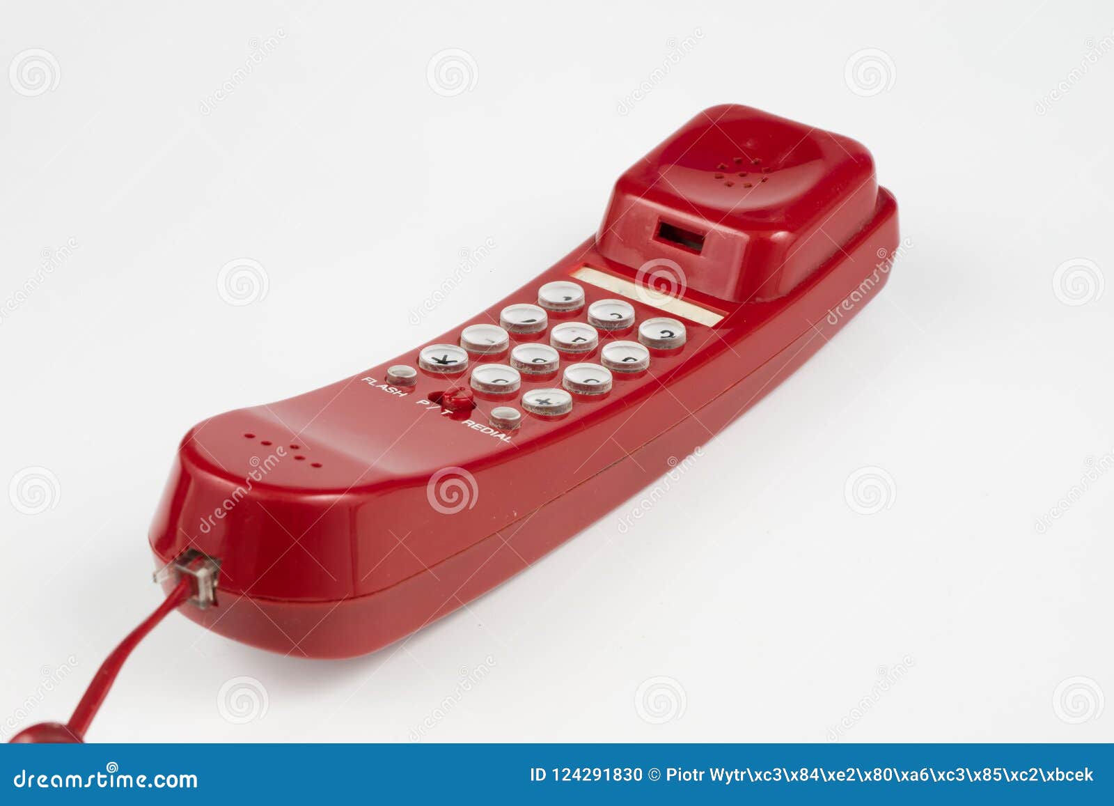 Old Red Phone with a Handset. a Telephone Set from the Nineties Stock ...