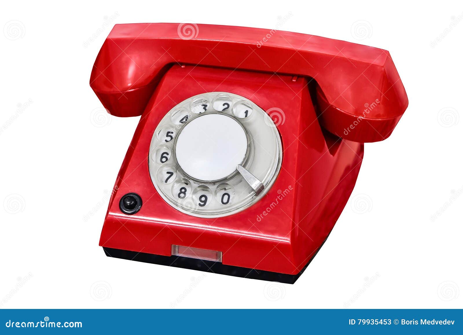 Old Red Phone Isolated on White Background Stock Image - Image of ...
