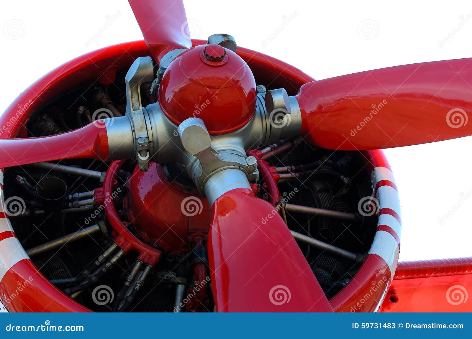 Old Red Propeller Airplane Piston Engine Stock Image - Image of ...