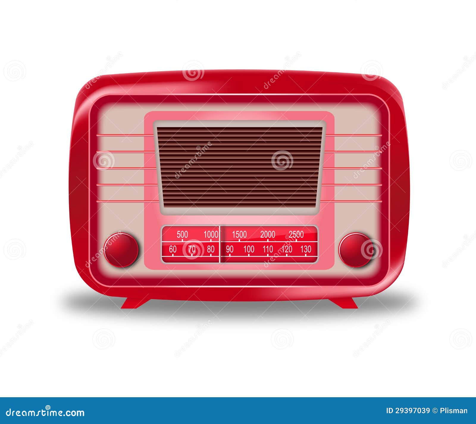 Old Red Radio on White Background Stock Vector - Illustration of ...