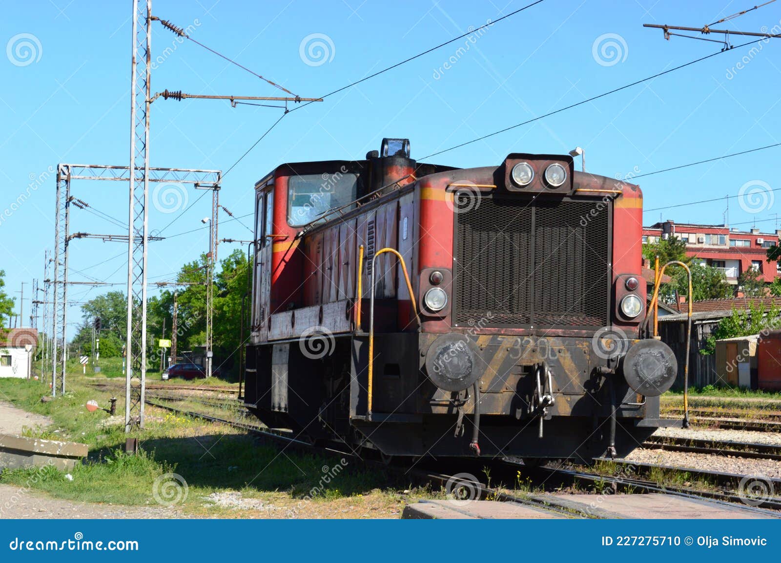 Old Red Railway Locomotive Stock Photo | CartoonDealer.com #227275710
