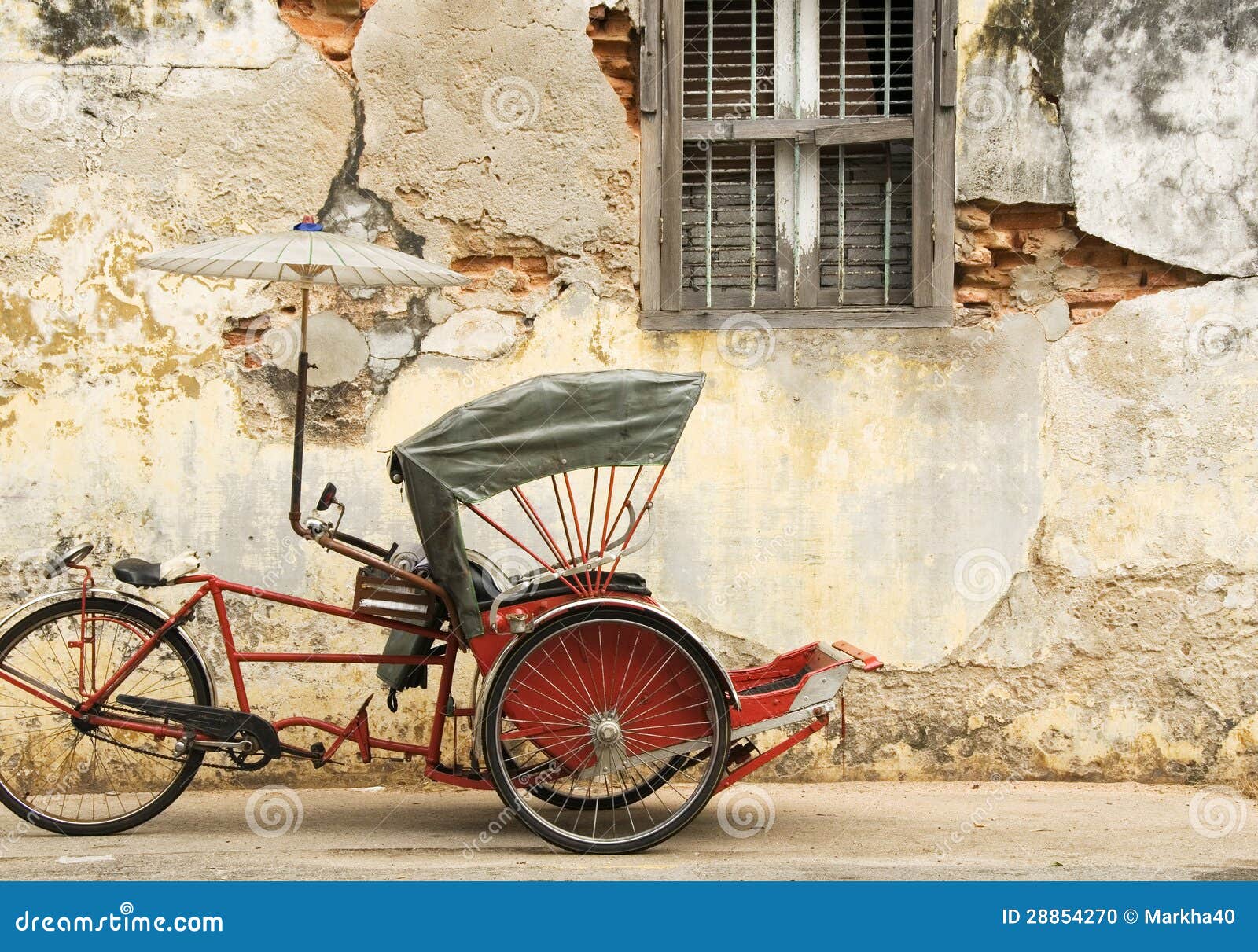 Old Red Rickshaw stock photo. Image of transport, wheels - 28854270