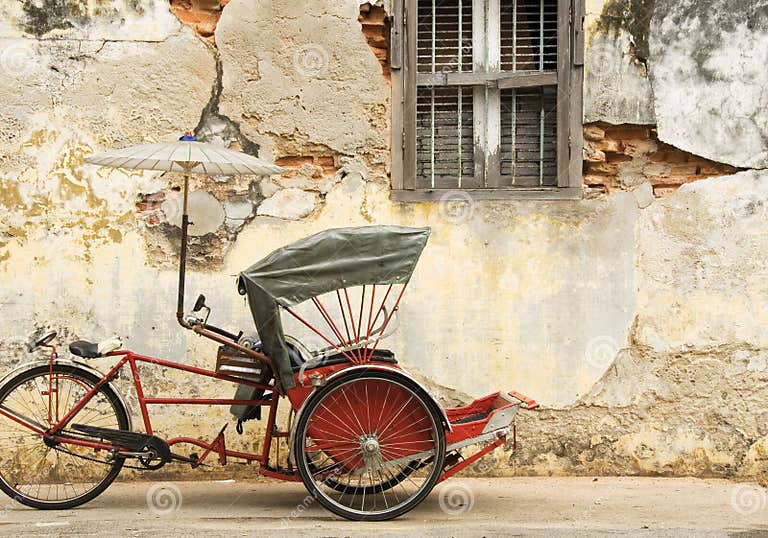 Old Red Rickshaw stock photo. Image of transport, wheels - 28854270